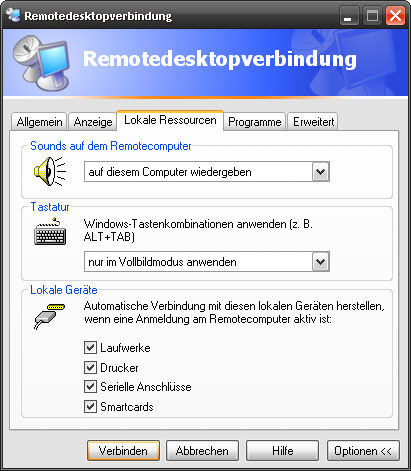 Remotedesktop zu Terminalserver